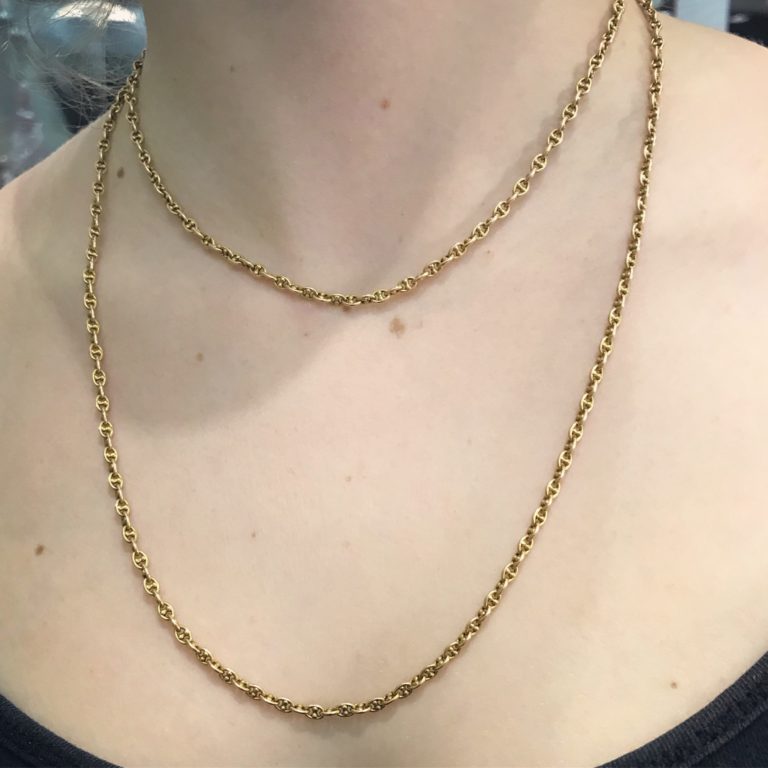 SOLD: Long Victorian anchor-link 18-carat gold chain | Karen Deakin ...