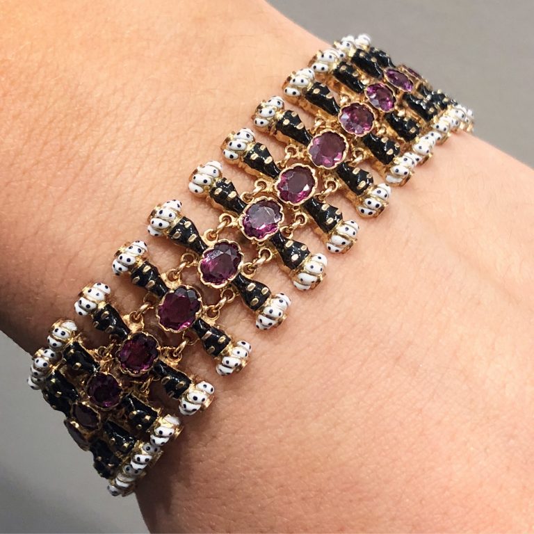 Garnet blackamoor bracelet, circa 1880 | Karen Deakin Antiques