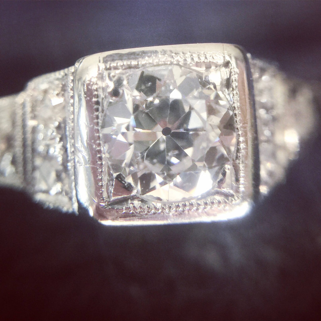 SOLD: Art Deco square-set diamond solitaire ring, circa 1930 | Karen ...