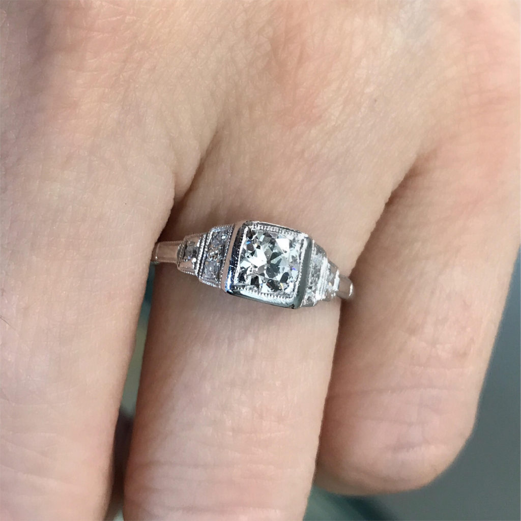 SOLD: Art Deco square-set diamond solitaire ring, circa 1930 | Karen ...