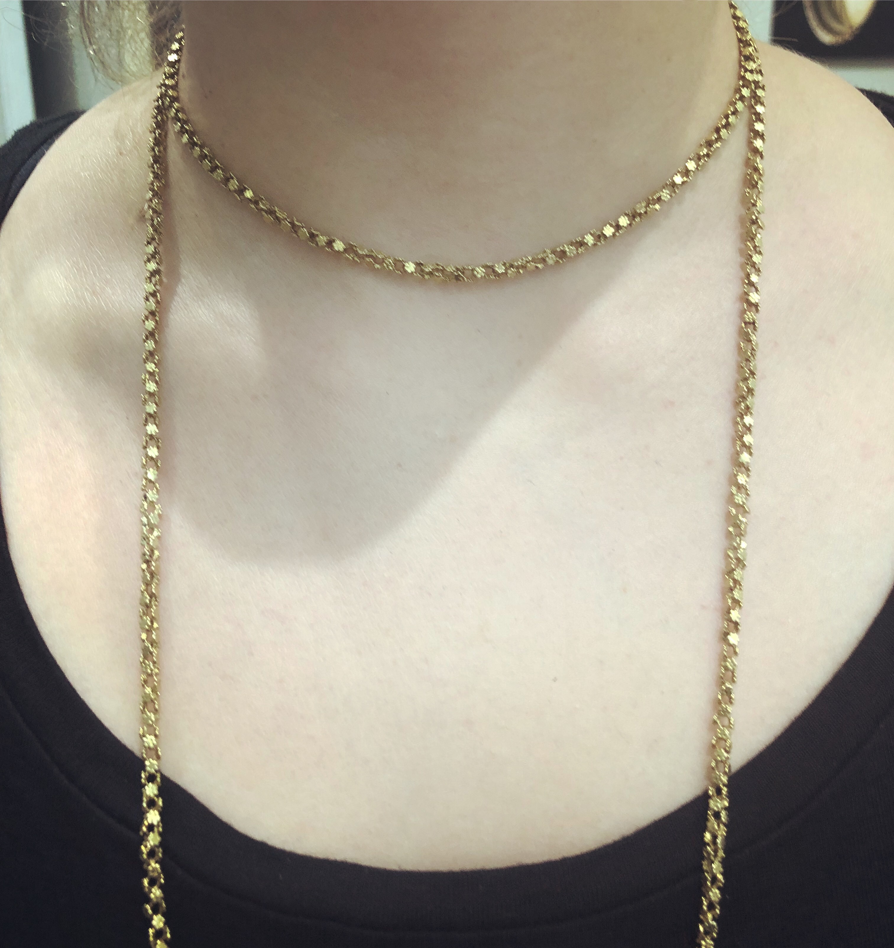 SOLD: Victorian fancy flower-link gold guard chain, 58 inches, circa ...