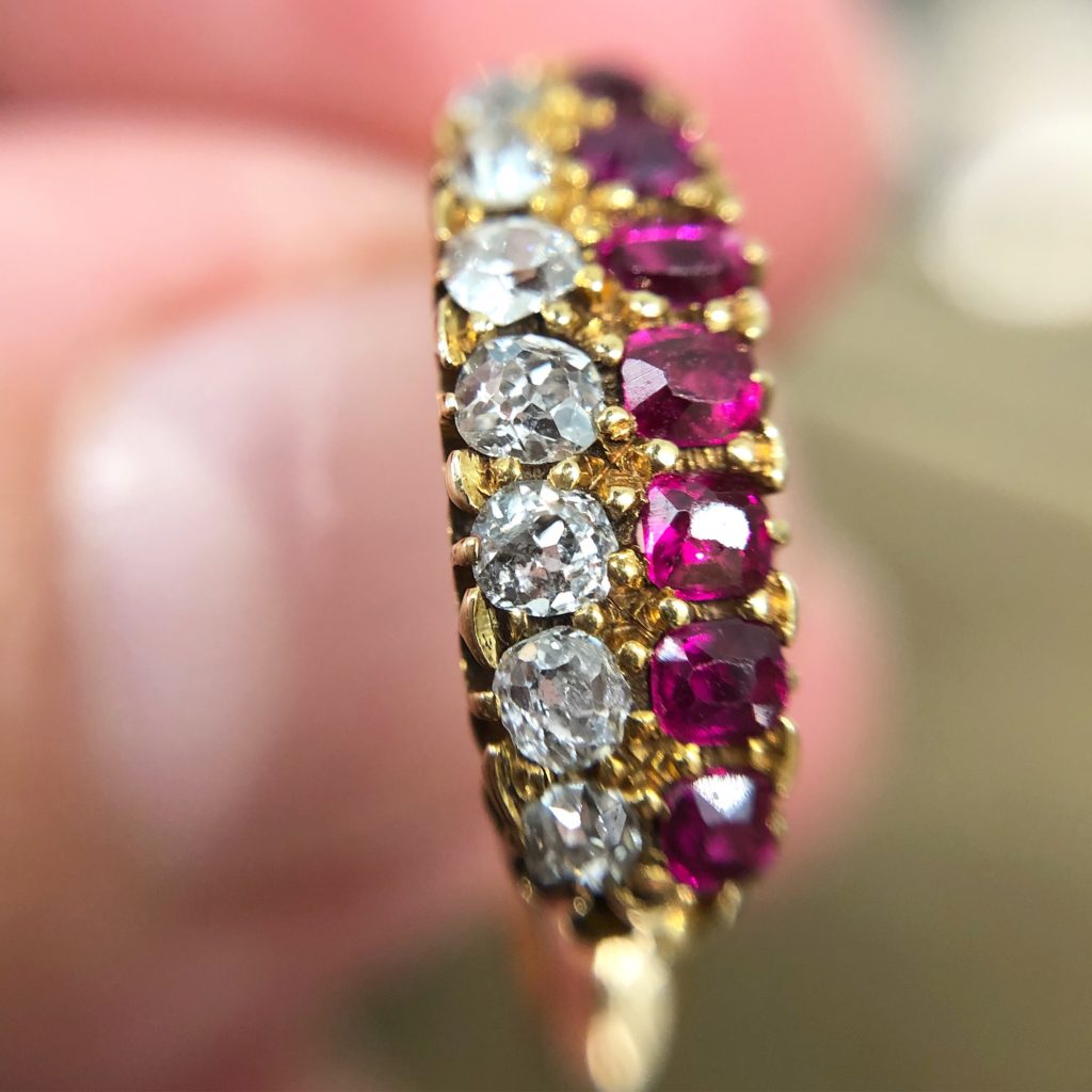 SOLD: Victorian ruby and diamond ring, hallmarked Birmingham 1884 ...