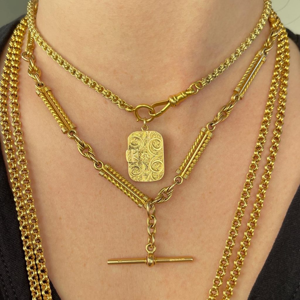 SOLD: Victorian 18-carat gold guard chain, 62 inches, 58 grams | Karen ...