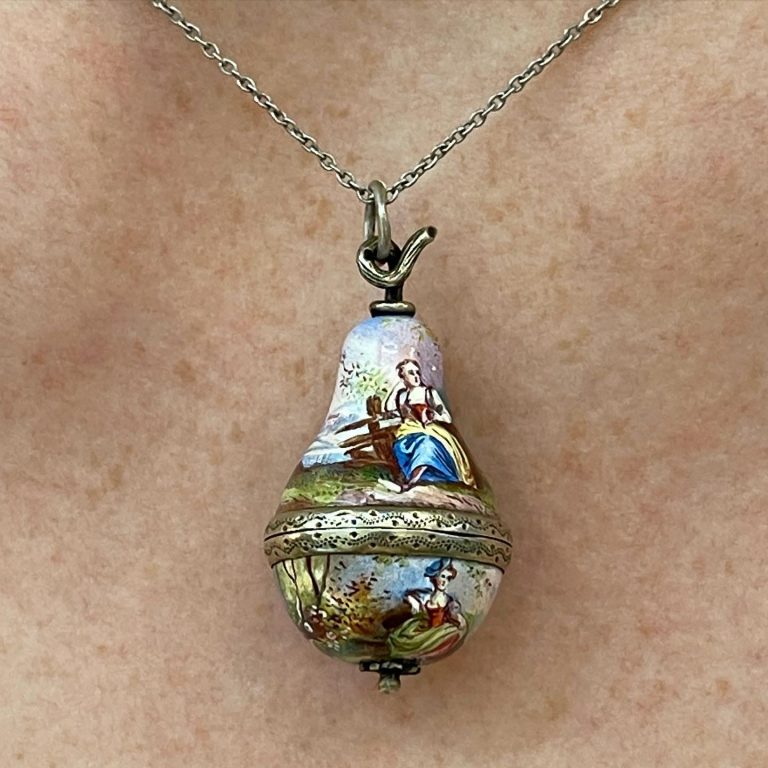 SOLD: Austrian Ludwig Politzer silver enamel pomander, circa 1890 ...