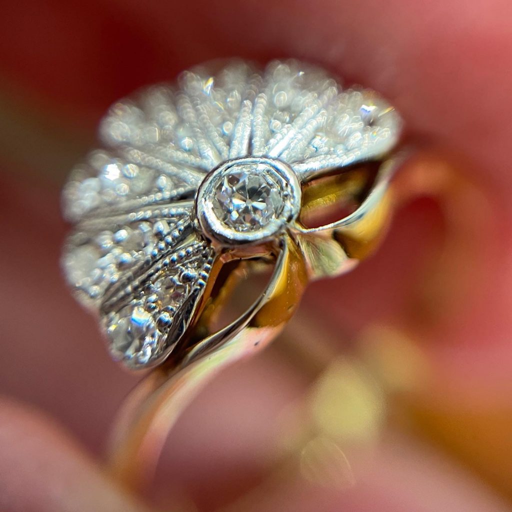 SOLD: Edwardian diamond fan ring, circa 1915 | Karen Deakin Antiques