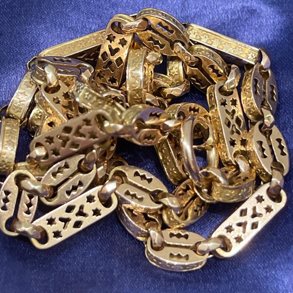 SOLD: Victorian fancy pierced gold chain, circa 1880 | Karen Deakin ...