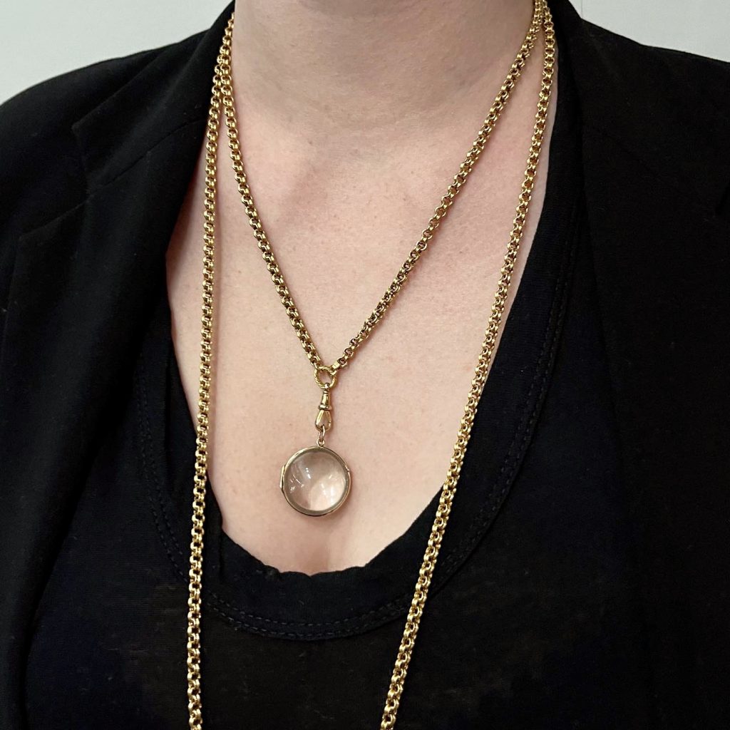SOLD: Victorian rock crystal locket in 14-carat yellow gold, circa 1880 ...