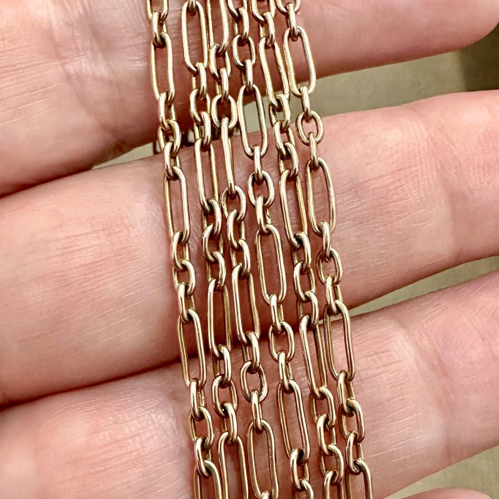 Victorian rose gold guard chain, circa 1880 | Karen Deakin Antiques