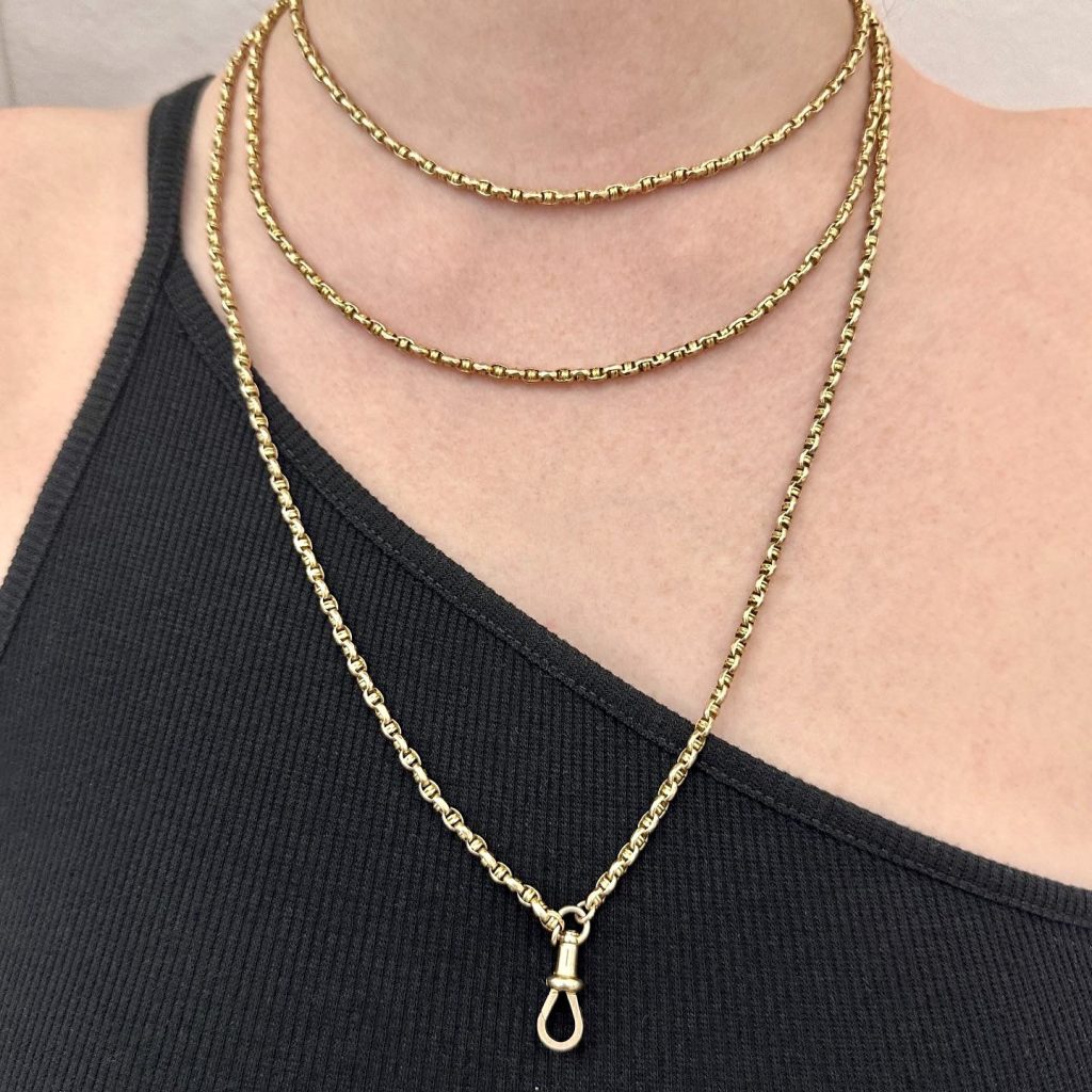 SOLD: Victorian yellow gold guard chain, circa 1890 | Karen Deakin Antiques