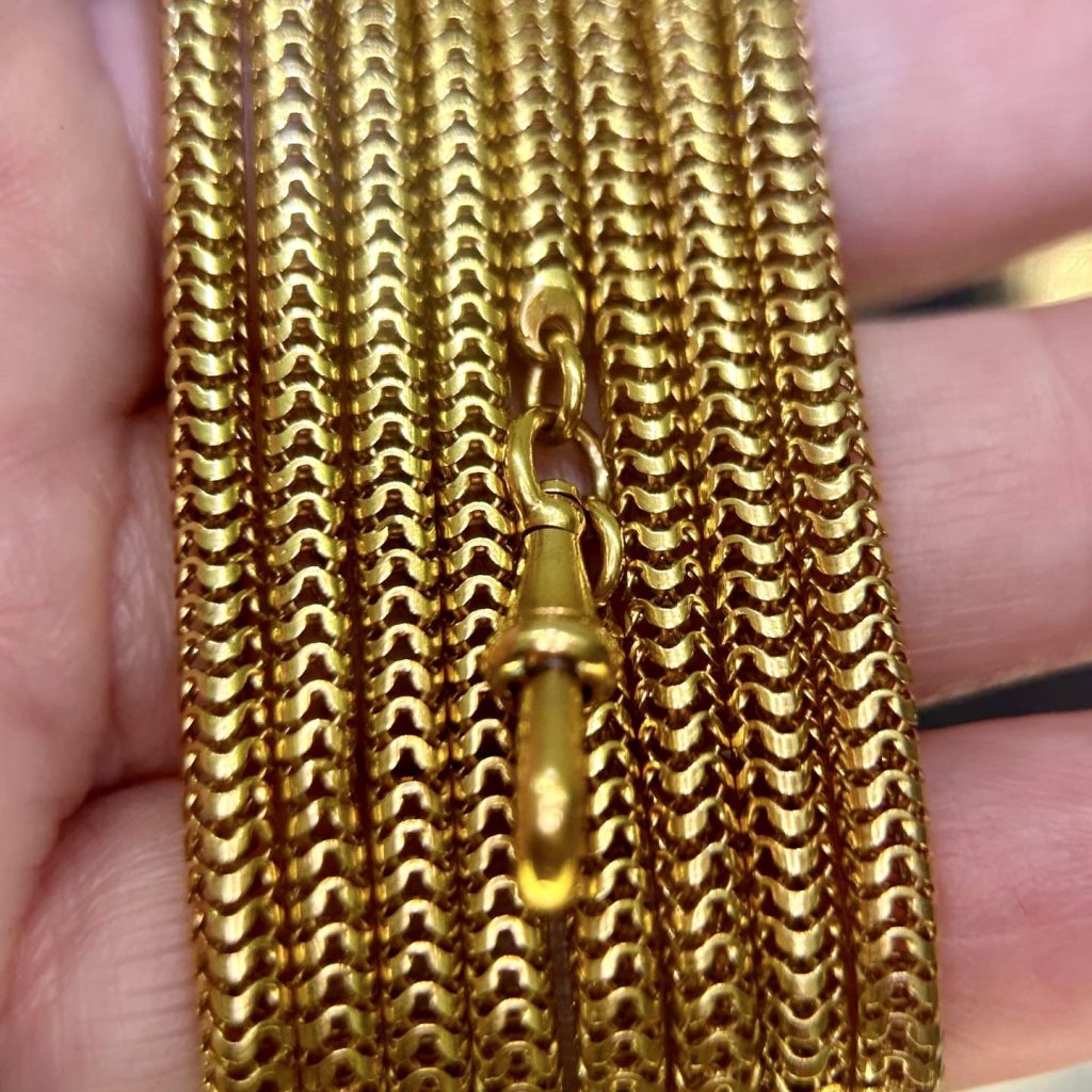 Mid-Victorian gold guard chain, brooch/pendant and bracelet set, circa ...