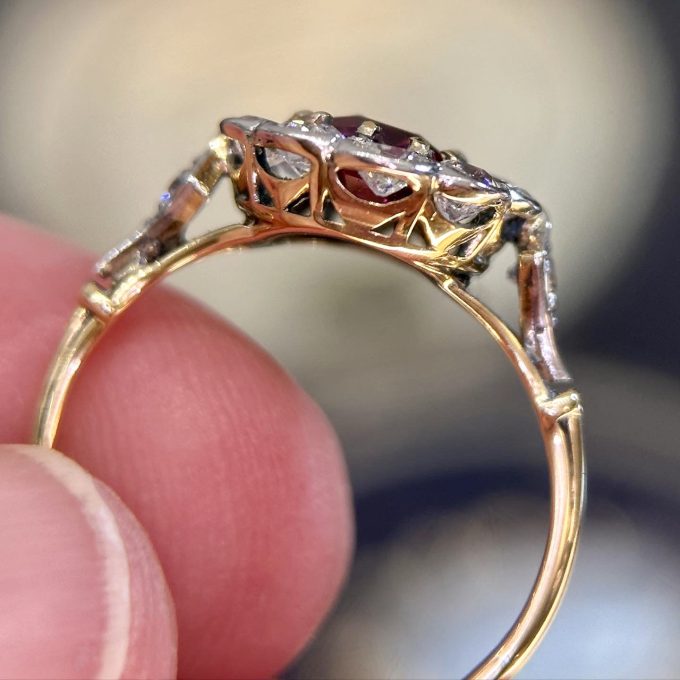SOLD: Edwardian ruby and diamond cluster ring, circa 1920 | Karen ...