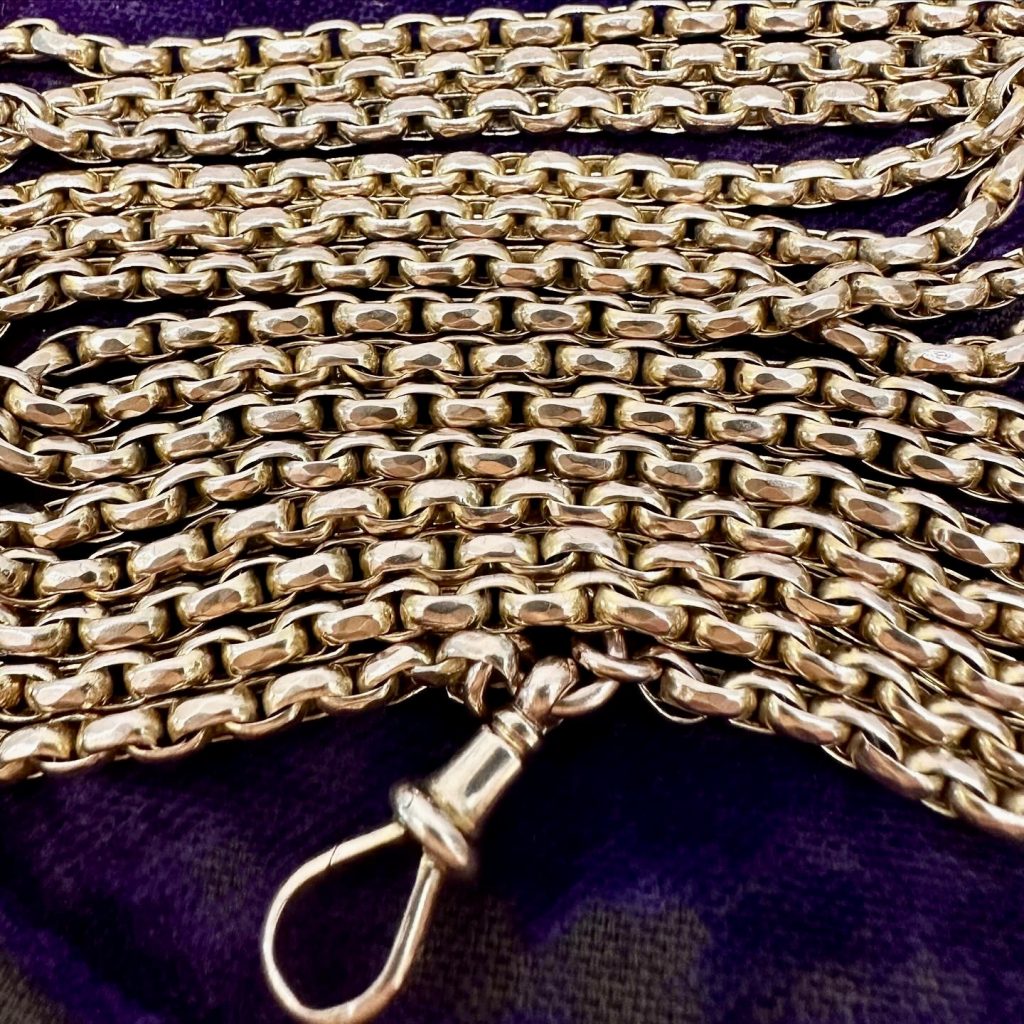 Victorian gold guard chain, circa 1890 | Karen Deakin Antiques