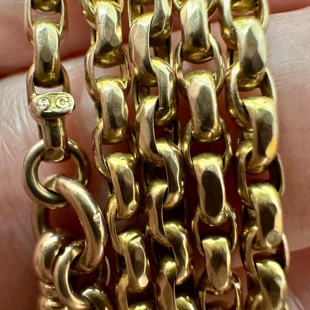Victorian gold guard chain, circa 1890 | Karen Deakin Antiques