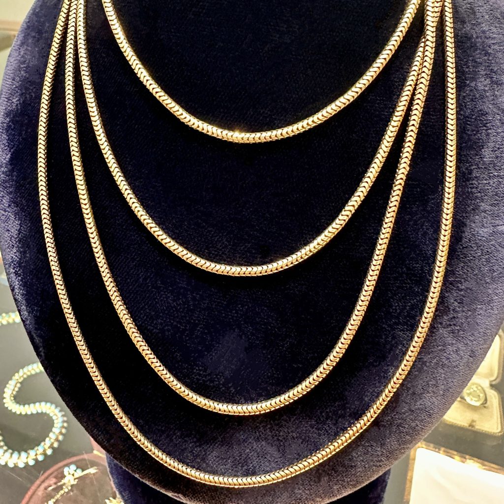 SOLD: Victorian Brazilian/snake link guard chain, circa 1900 | Karen ...