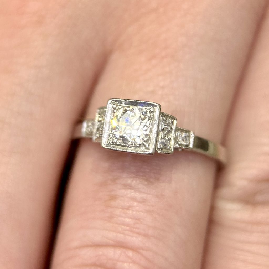 Art Deco square set diamond ring, circa 1930 | Karen Deakin Antiques